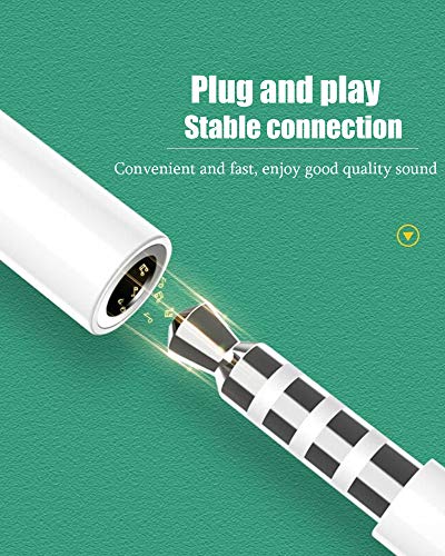 [2 Pack] iPhone Adapter，Apple MFi Certified iPhone to 3.5mm Aux Audio Accessories Headset Splitter Adaptor Compatible for Music Compatible with iPhone 14/13 Pro Max X/XS/Max/7 8 Support All iOS System