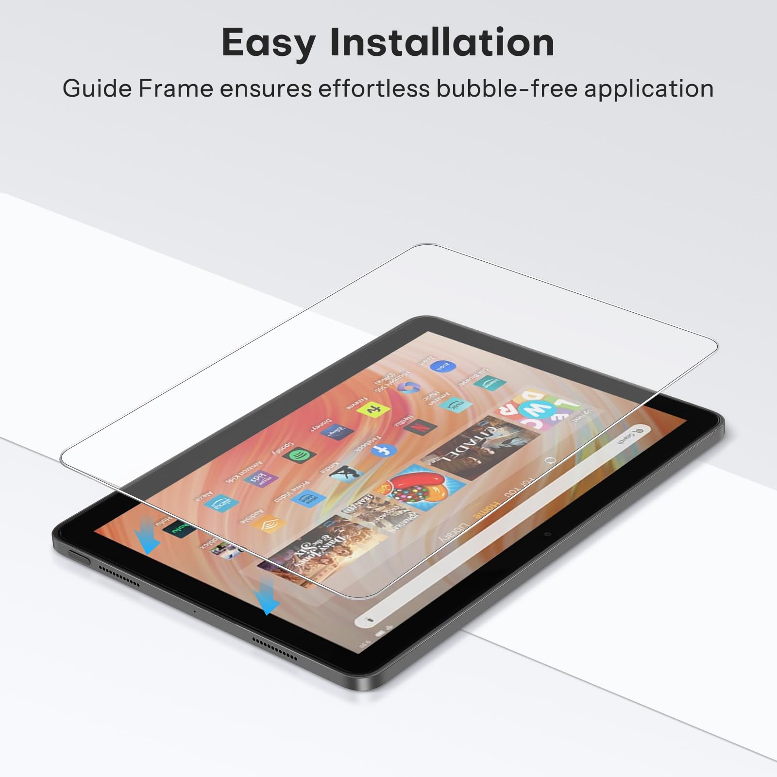[2 Pack] OMOTON Screen Protector for Amazon Fire HD 10 Tablet (13th/11th Generation, 2023/2021 Released)/Fire HD 10 Plus/Fire HD 10 Kids/Kids Pro All-New 10.1 Inch Tablet, Tempered Glass