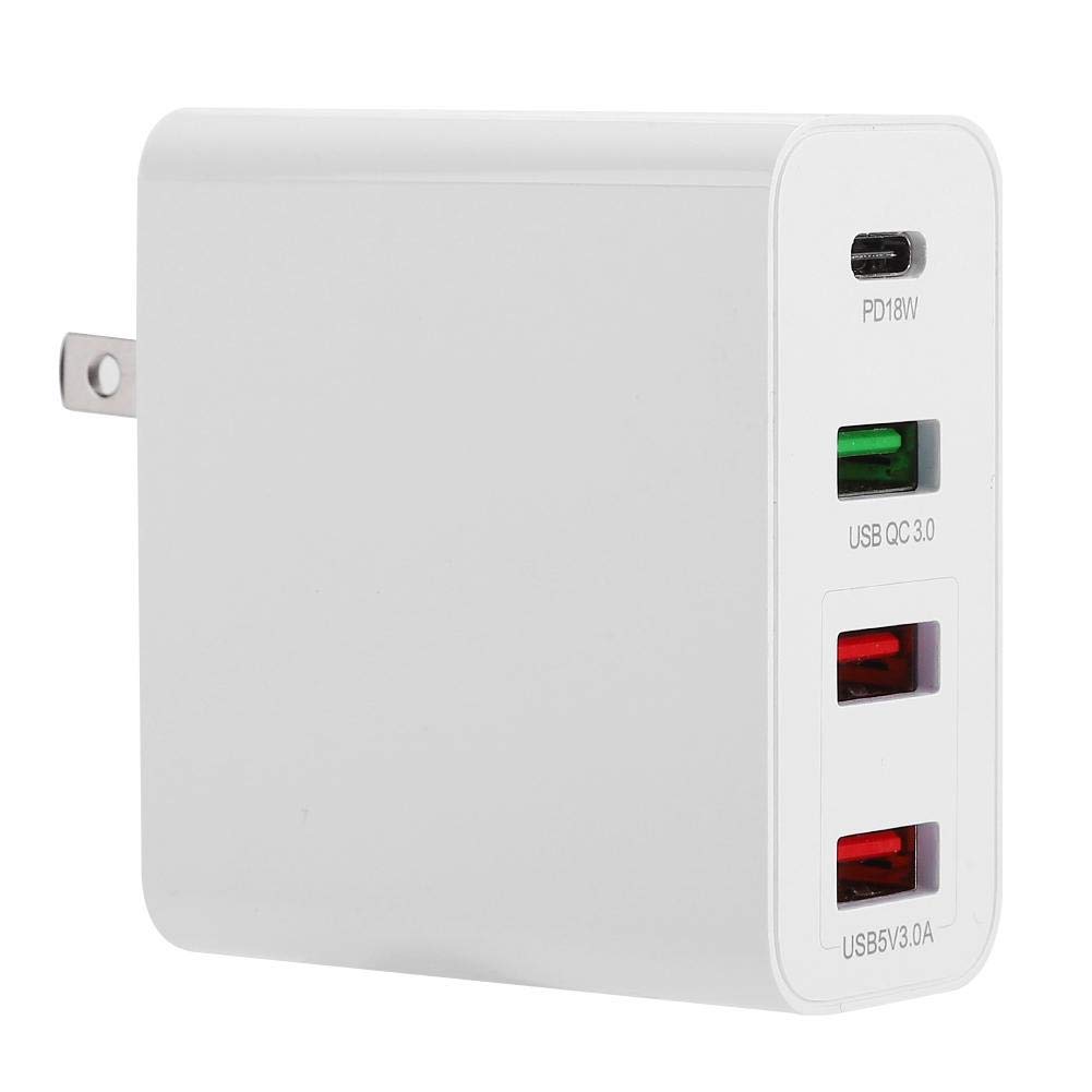 γππ‘π«π’π¬ππ¦ππ¬ ππ’ππγ 18W Charger, High Temperature Resistance 4 Port Charger, Durable PD Dual Chip Built-in Intelligent Chip for Traveling Outdoor Business(U.S. regulations)