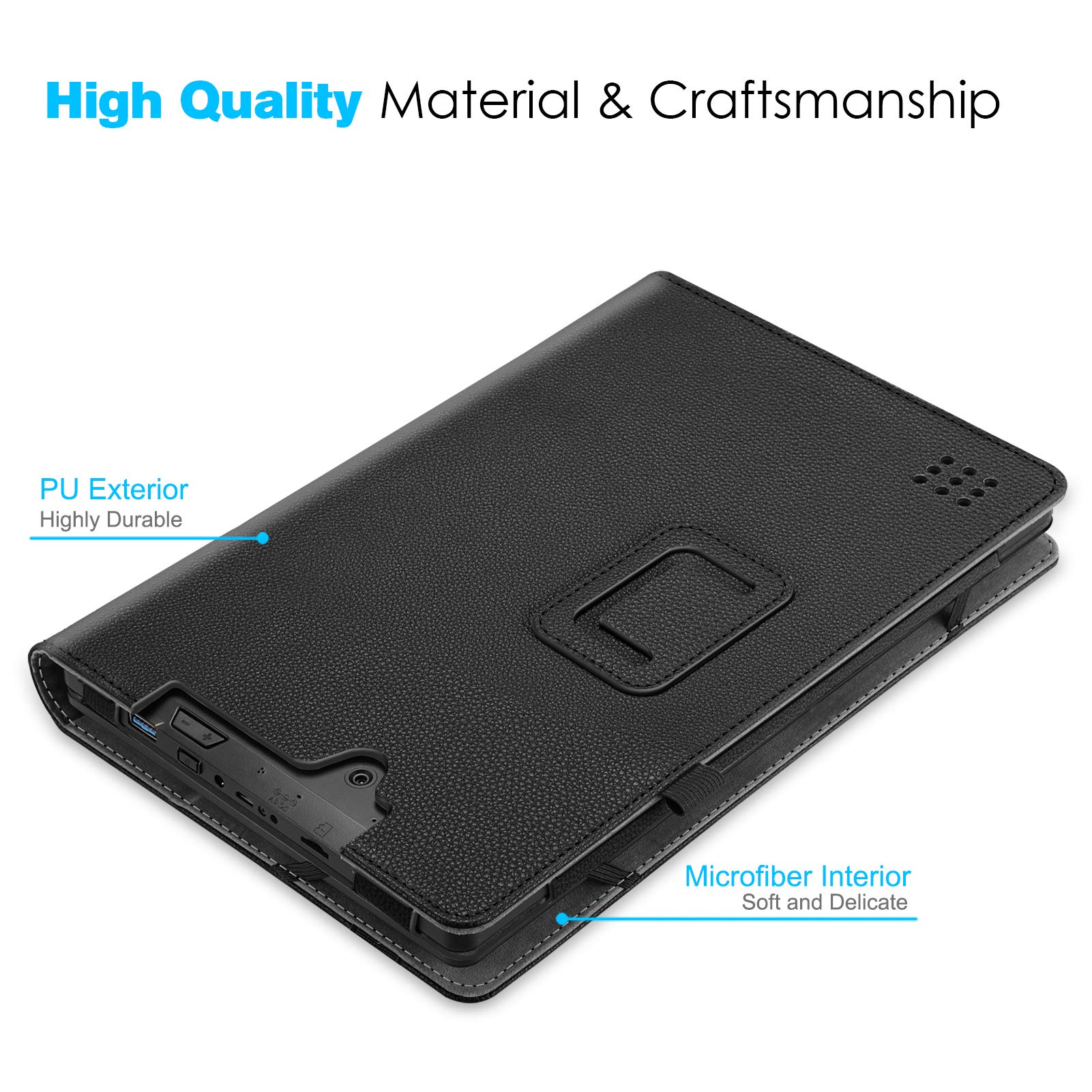 Fintie Case for RCA 11 Delta Pro 11.6 inch / 2019 RCA Galileo Pro 11.5" RCT6513W87DK5E 2-in-1 Tablet - Slim Fit Premium Vegan Leather Folio Protective Stand Cover with Pencil Holder (Black)