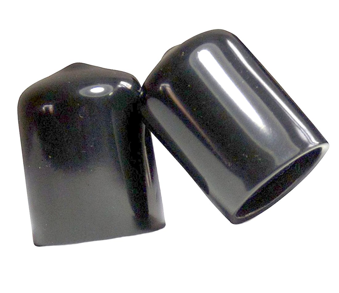 (Pack of 25) Caplugs: 7/8" to 15/16" Round Black Vinyl Flexible End Cap Bolt Screw Rubber Thread Protector Safety Cover | for 0.875 Inch Pipe Post Tubing Rod OD Protective Cover.