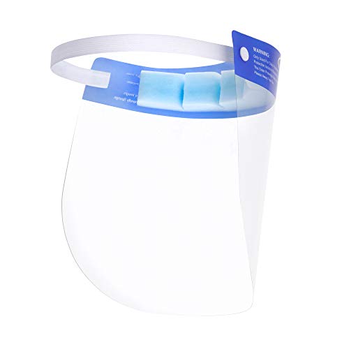 【10 pack】Simsii Face Shields, Reusable Clear Double side Anti Fog,0.25mm Plastic, General Use Visor Mask, Splashproof Windproof Dustproof, Protect Eyes and Faces for Adults and Kits