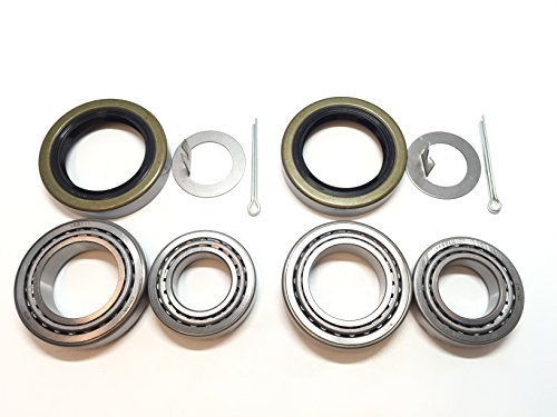 (Set of 2) WPS 3500# Trailer Axle Bearing Kit L68149 L44649 Grease Seal 10-19 I.D. 1.719'' for #84 Spindle