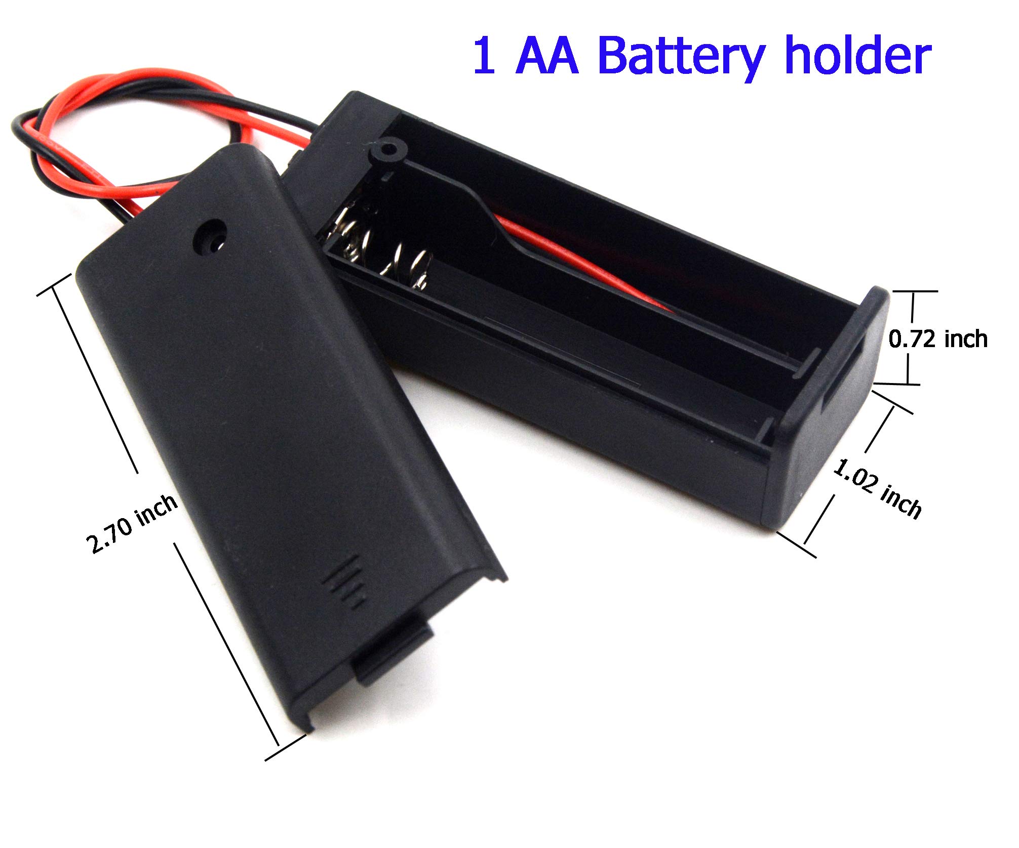(Pack of 8)AA Battery Holder with Switch and Cover: 2PC Single AA Battery Holder with Cover, 2PC 2 AA Battery Holder with Switch, 2PC 3 AA Battery Holder, 2PC 4 AA Battery Holder with Leads and Wires