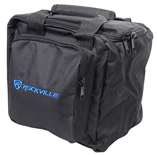 (24) Rockville LED RGB Par Can Wash Light - White Bundle: (12) Wash Lights, (1) Universal Travel Bag, (1) 25ft 3 Pin DMX Lighting Cable, (23) 10ft 3 Pin DMX Lighting Cables (60 Items)