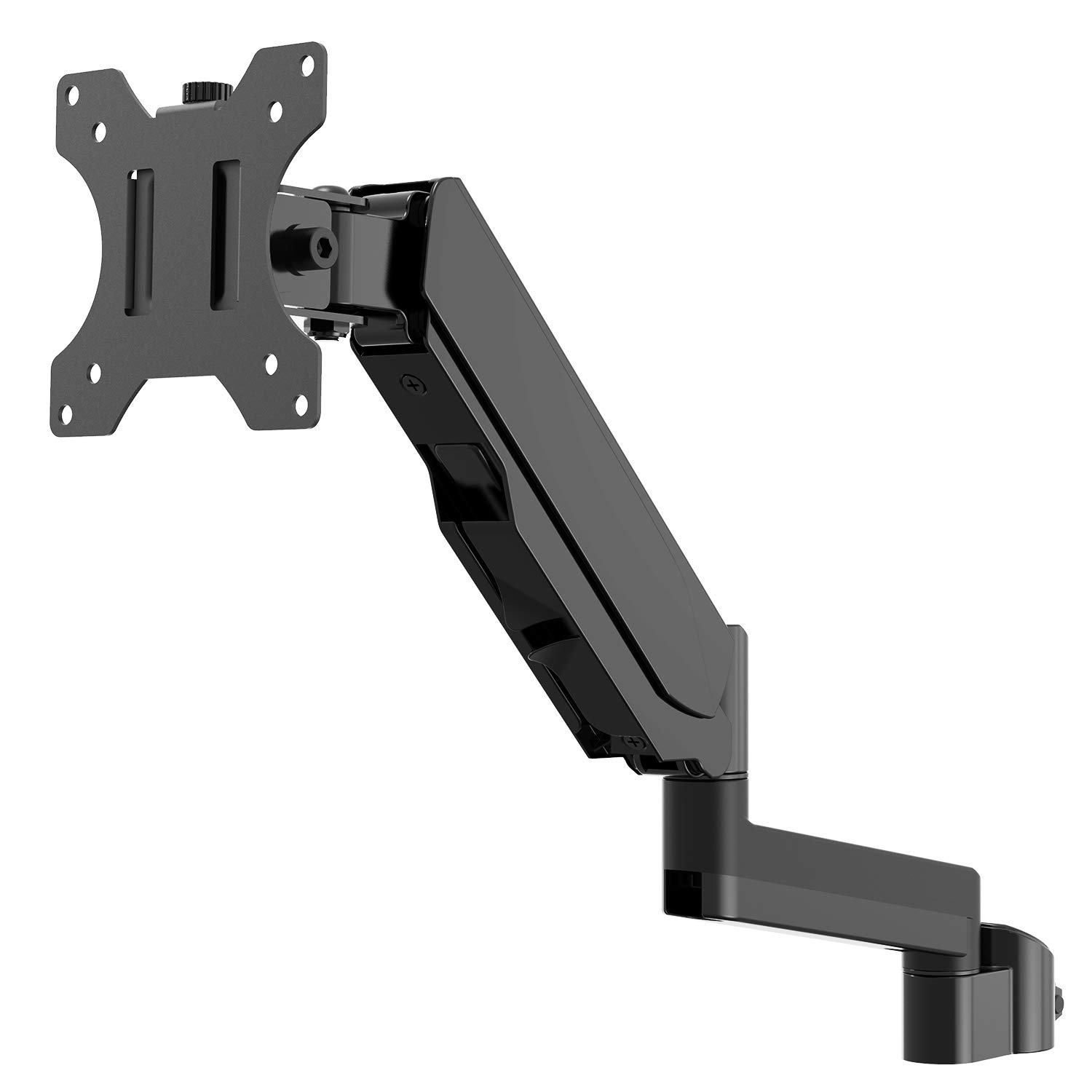 WALI Premium Single Fully Adjustable Gas Spring Arm for WALI Monitor Mounting System (GSAM001), Black