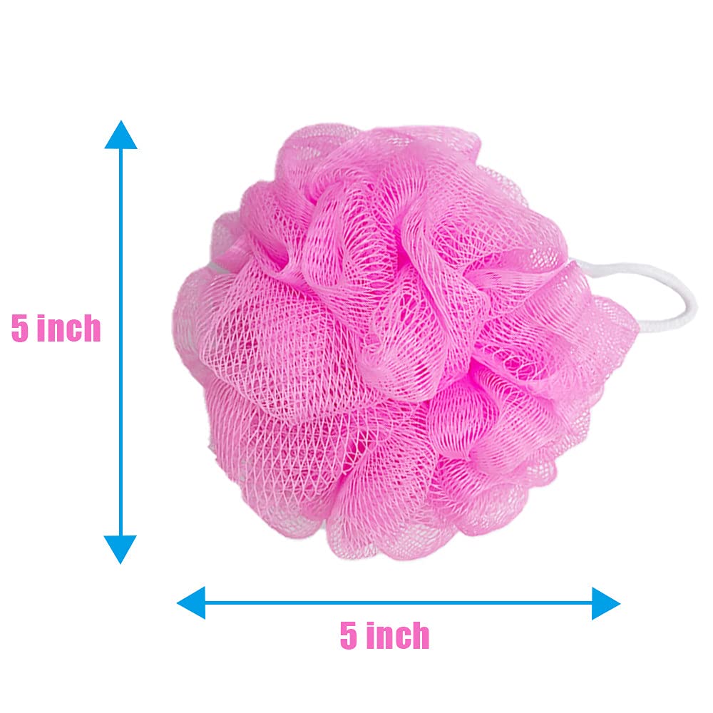 10 Pack Bath Loofah Sponges,Mesh Shower Pouf Balls,Exfoliating Scrubber for Kids Women Men Body Wash,Random Color