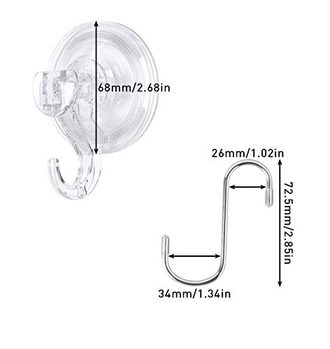 10 Pack Suction Cup Hooks & Wall Hooks - Heavy Duty Vacuum Suction Shower Hooks Wreath Hanger Kitchen Bathroom Window Hooks for Towel Loofah Sponge Christmas Wreath