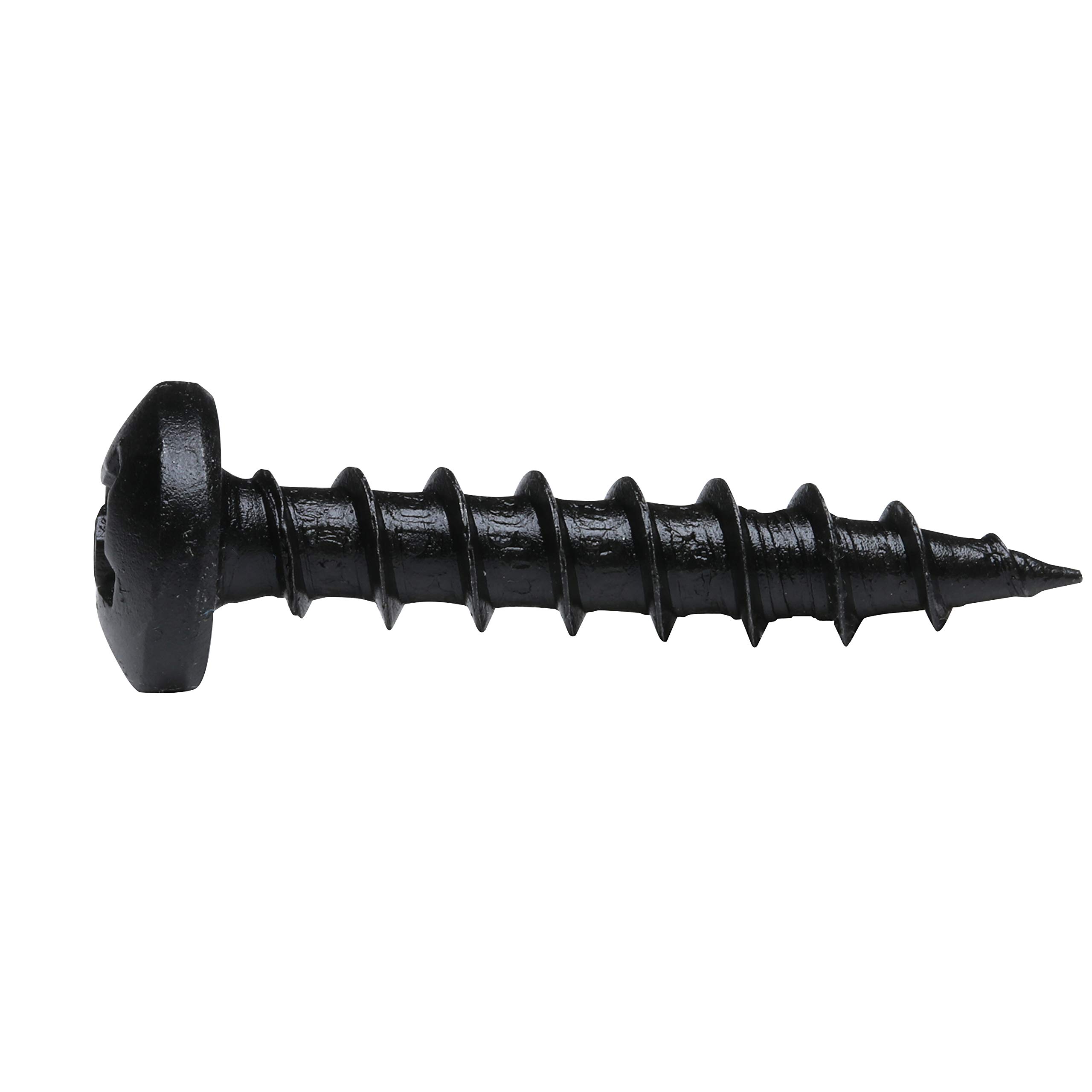 100 Pack Rok Hardware #6 x 3/4" Coarse Deep Thread Pan Head Screws Black Phosphate Wood MDF