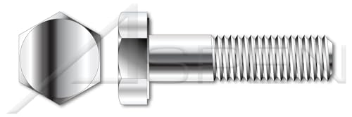 (50 pcs) M16-2.0 X 55mm, DIN 931 / ISO 4014, Metric, Hex Head Cap Screws Bolts, Part Thread, A4 Stainless Steel
