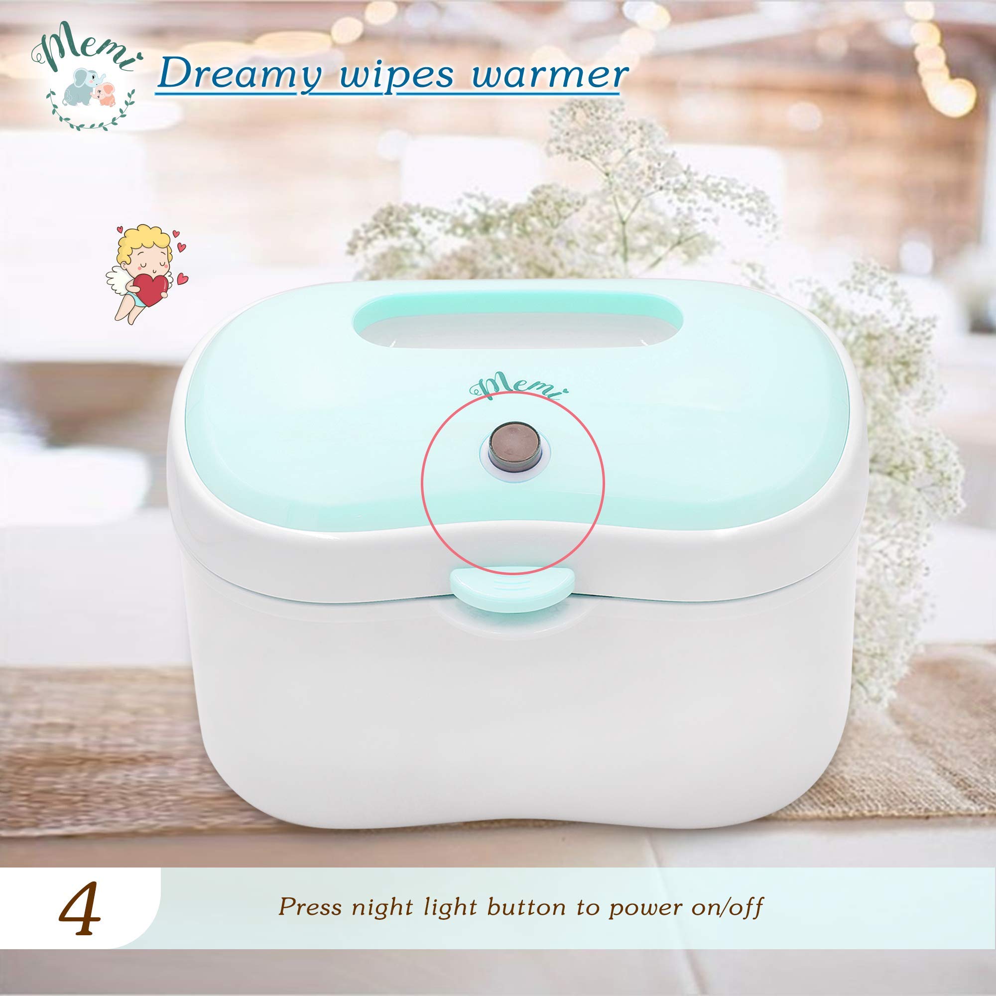 (UPGRADED) MEMI DREAMY WIPES WARMER | HOLDER | EASY-USE | GREAT GIFT |(SKY BLUE)