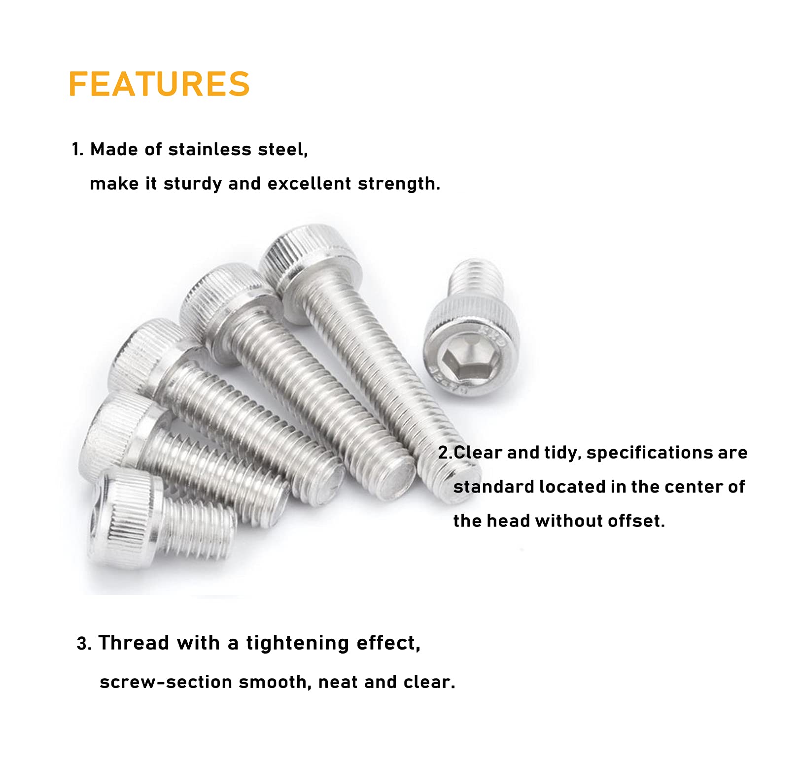 binifiMux 190pcs M2.5 Hex Socket Cap Screws and M2.5 Hex Nuts Assortment Kit with Wrench, 304 Stainless Steel Silver Tone