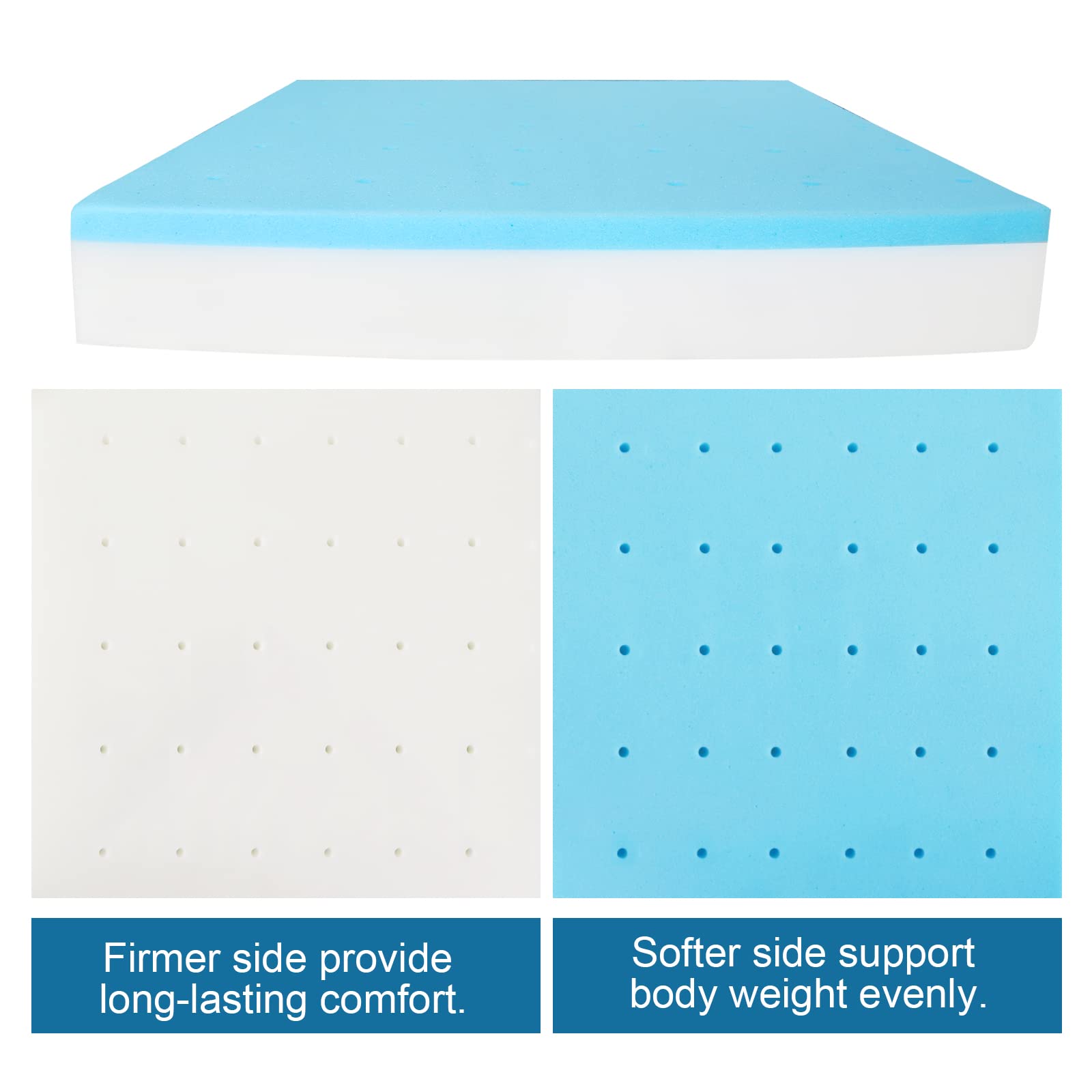 Foldable Mattress Trifold 4-Inch for Futon Mattress with Viscose Made from Bamboo Cooling Mattress Topper Cover Removable & Machine Wash, Camping Mattress Portable Floor Sofa Bed Non-Slip