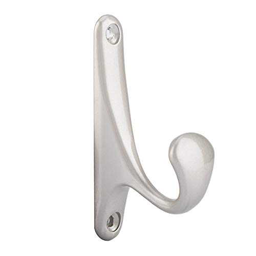 (Pack of 3) Wall Mounted Coat Rack Hanger Towel Clothes Hat Hook for Bathroom Closet Room Kitchen Double Hole Fixation(Matte Nickel)