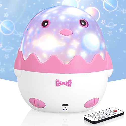 [Upgrade] Star Projector Night Light for Kids， Star Night Light with Remote and Timer, 360 Degree Rotating - 13 Sets of Film 8 Songs Night Light Projector(Pink)