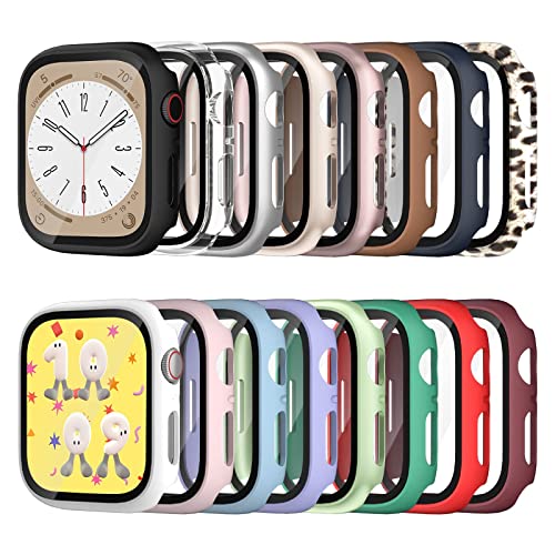 [16 Pack] COMMUTER for Apple Watch SE (2nd Gen)/SE/6/5/4 Screen Protector, (2022 New) Hard PC Ultra-Thin Protective Face Cover Built-in Tempered Glass Film for iWatch SE 2/SE/6/5/4 40mm