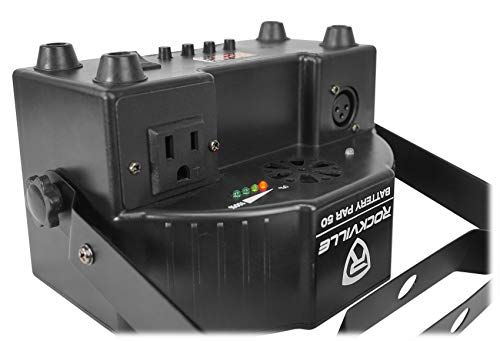 (8) Rockville Battery PAR 50 Rechargeable LED DMX DJ Club Wash Up-Lights+Remote