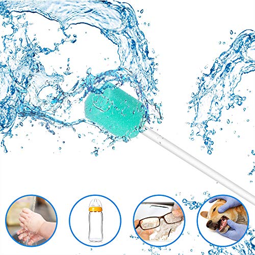 (50 Pack) Disposable Oral Swabs, Sterile Dental Sponge Swabsticks Unflavored for Mouth & Gum Cleaning