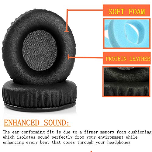 1 Pair Replacement Ear Pads Cushions Compatible with Pioneer SE-MJ553BT MJ553bt Headset Earmuffs Ear Cups (Black)