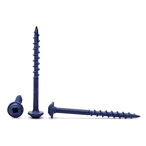#8 x 2 Pocket Screws Square Drive Washer Head Self Tapping Screws Wood Screws, Blue-Kote Finish, Coarse Thread, Pack of 100