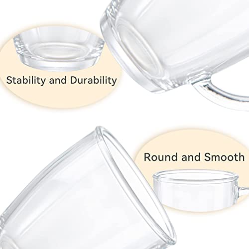 [6 PACK,12 OZ] DESIGN•MASTER Premium Glass Coffee Mugs with Spoons. Transparent Tea Glasses for Hot/Cold Beverages, Perfect Design for Americano, Cappuccino, Tea and Beverage.