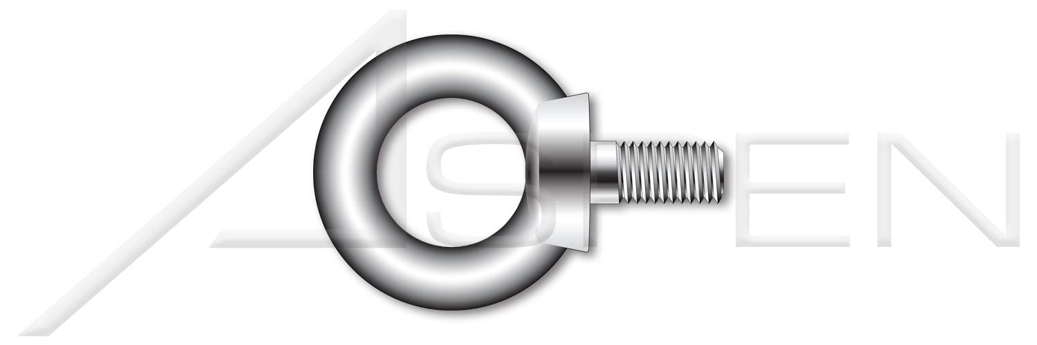 (5 pcs) M10-1.5, DIN 580 / ISO 3266, Metric, Lifting Eye Bolts, A2 Stainless Steel