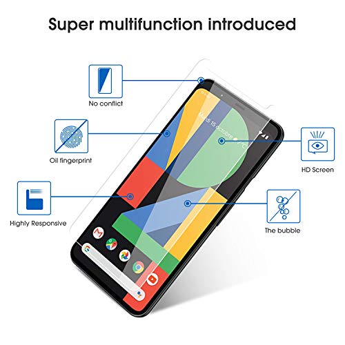 [4 Pack] OMOTON Google Pixel 4 XL Screen Protector, Tempered Glass Screen Protector for Google Pixel 4XL 2019 Released with/Alignment Frame/Scratch Resistant/Bubble Free