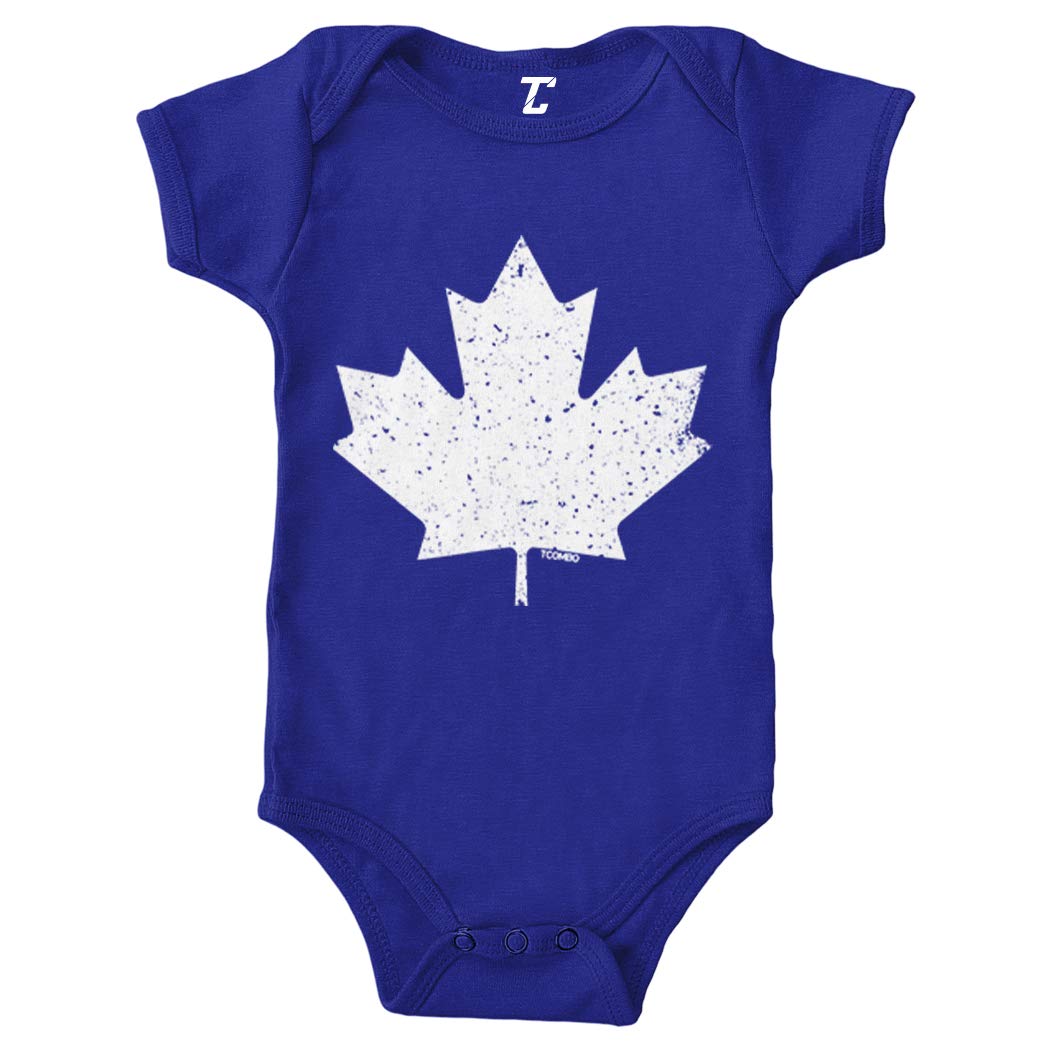 Canadian Maple Leaf - Canada Pride Bodysuit (Royal Blue, 12 Months)