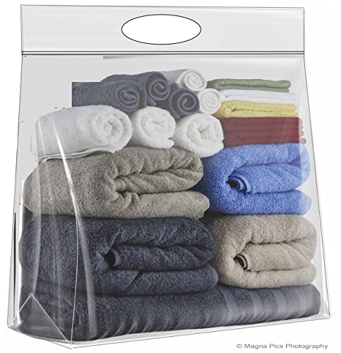 [ 10 COUNT ] Jumbo Zipper Top Storage Bags With Carry Handles - X-Large 8 Gallon Jumbo Size Clear Heavy Duty Super Thick 4 Mil. Plastic - For Moving, Traveling, Storage, Organization & Clothing