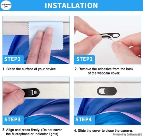 (California J.OS)9PCS (3 Oval +3 Rectangle +3 Large Oval )Webcam Cover 0.03 inch Camera Cover Slide Ultra Thin Blocker Protect Privacy Security for MacBook Air, Laptop, iPad, iMac, PC, Desktop, iPhone