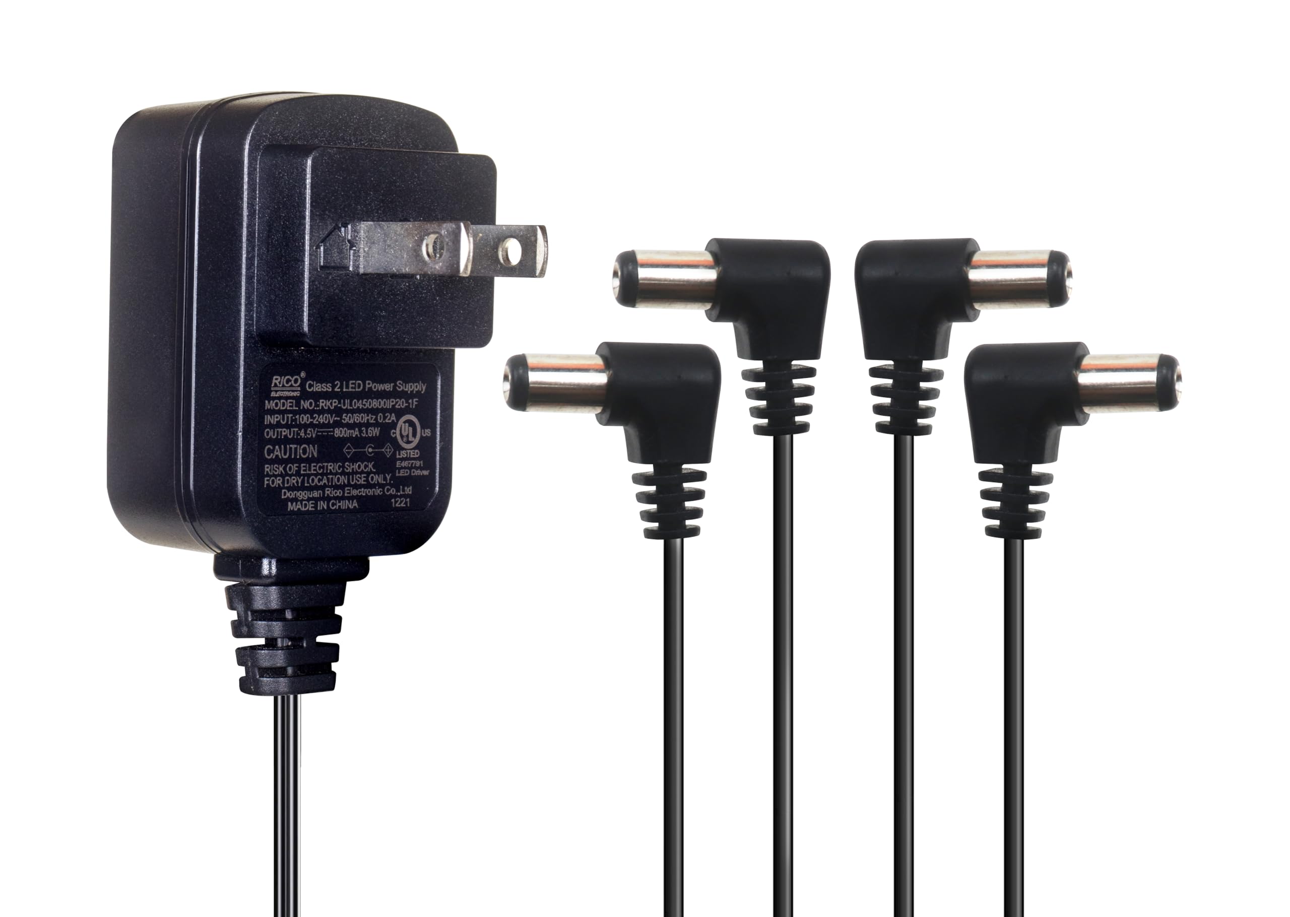 UL DC 4.5V 800mA Adapter with 4 Output Jacks for Christmas Village Displays - Not Compatible with Lemax Village