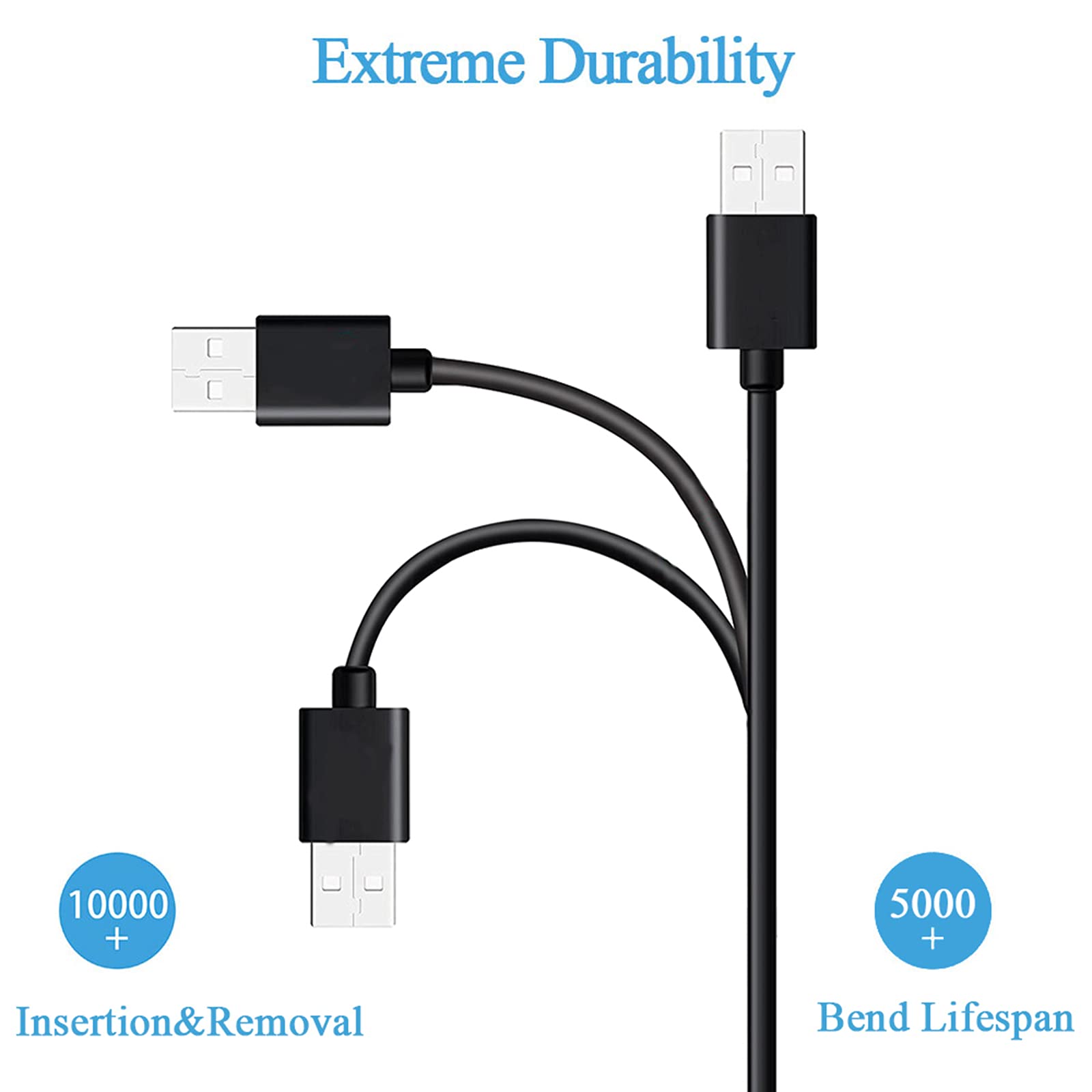 [2-Pack] USB Micro Cable Charging Cord Compatible Samsung Galaxy Note, Tab A, E, S2, 3, 4, 7.0" 8.0" 9.6" 9.7" 10.1", SM-T280/ 350/580/ 113/377/ 560/713/ 813/230/530 Tablet