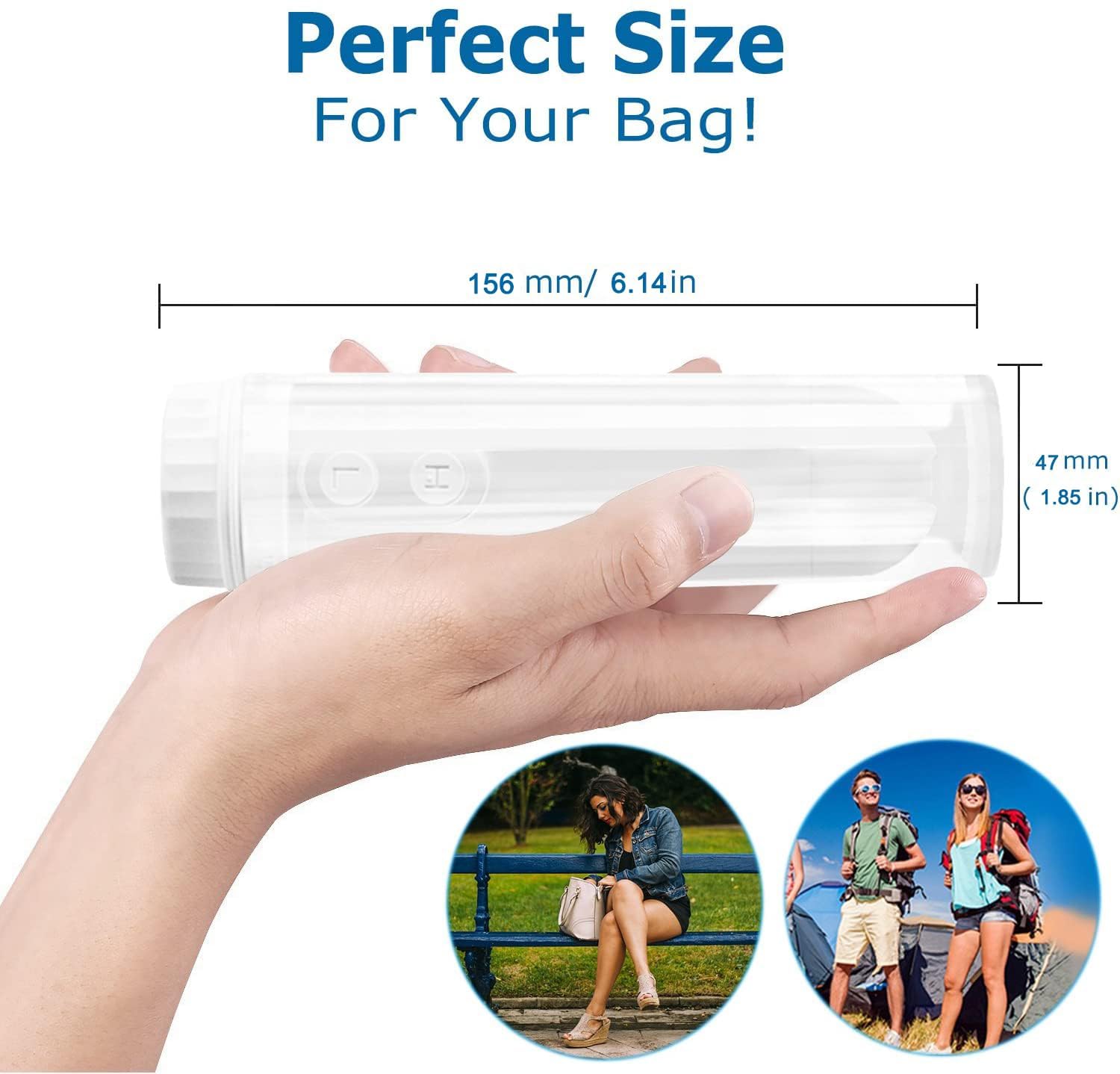 [2nd Generation] Portable Travel Bidet by GUSTYLE, IPX6 Waterproof Electric Bidet Sprayer with Automatic Decompression Film and Nozzle 180 Degree Adjustment (140ml)