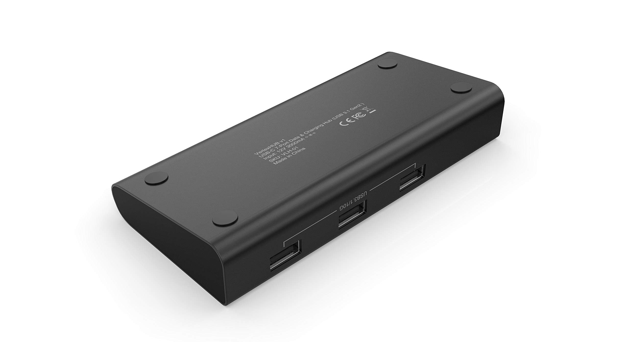 Juiced Systems VertexHUB High-Speed USB-C & USB-A Hub - 10 Gbps Transfer, USB 3.2 Gen 2, 4X USB-C Ports, 3X USB-A Ports, Fast Charging