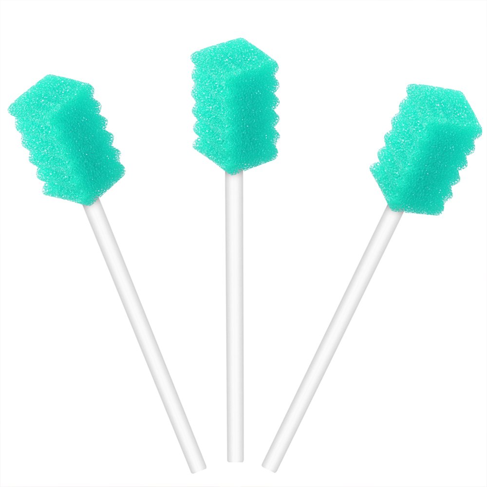 (50 Pack) Disposable Oral Swabs, Sterile Dental Sponge Swabsticks Unflavored for Mouth & Gum Cleaning