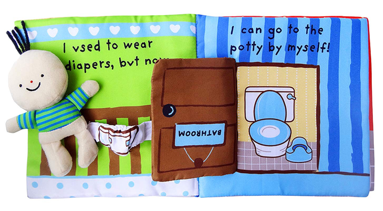 Xiaoyu Soft Books for Newborn Babies, Soft Activity Baby Book, Educational Toy for Boy & Girl, Touch and Feel Activity, Bedtime Story, Potty