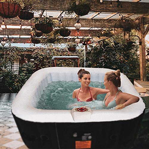 #WEJOY AquaSpa Portable Hot Tub 61X61X26 Inch Air Jet Spa 2-3 Person Inflatable Square Outdoor Heated Hot Tub Spa with 120 Bubble Jets