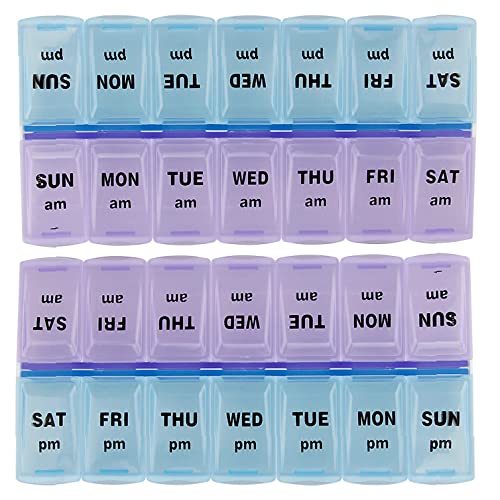 (TM) Weekly 7-Day AM and PM Travel Pill Container Medicine Box with 14 Compartments Home Supplies Organizers and Storage