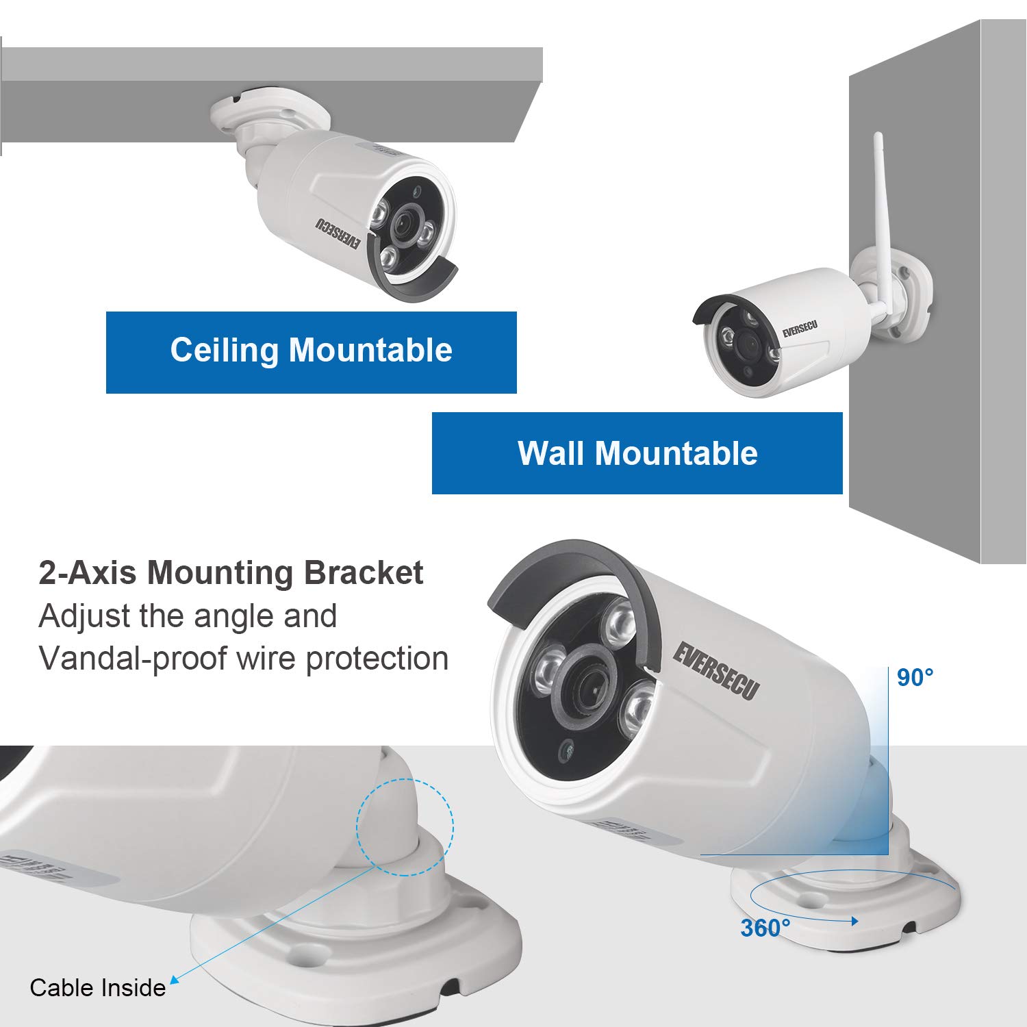 [8CH Expandable] 2K 3MP Home Security Cameras System with 12 Inch Monitor & NVR Combo Surveillance Kits, 8 Channel Cameras CCTV System with 4Pcs Wireless Video 3.0MP IP Cameras,Free APP(No HDD)