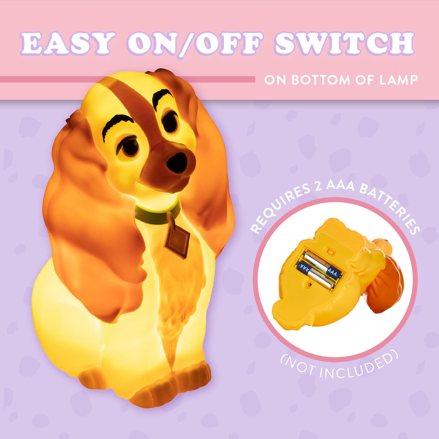 Paladone Lady and The Tramp Light | Disney Home Décor | Officially Licensed Merchandise