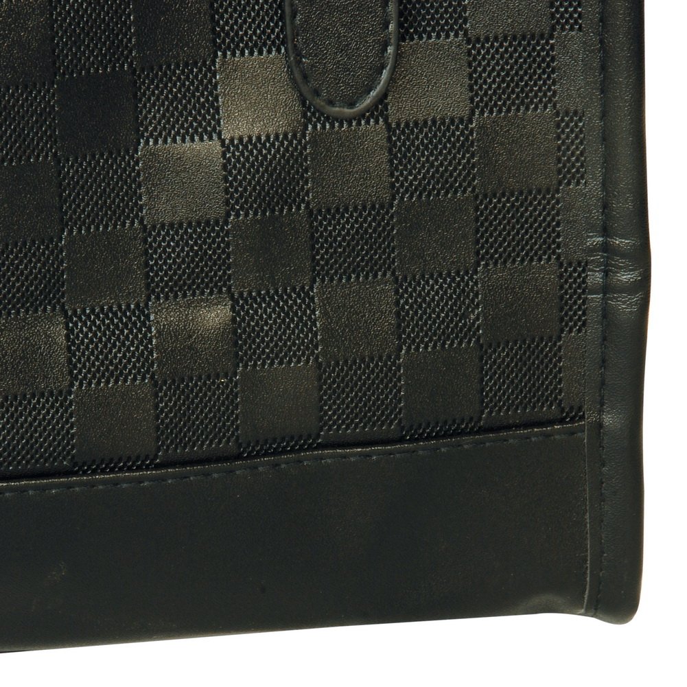 [Sentimental Beauty] Stylish Black Double Handle Leatherette Bag Handbag Purse
