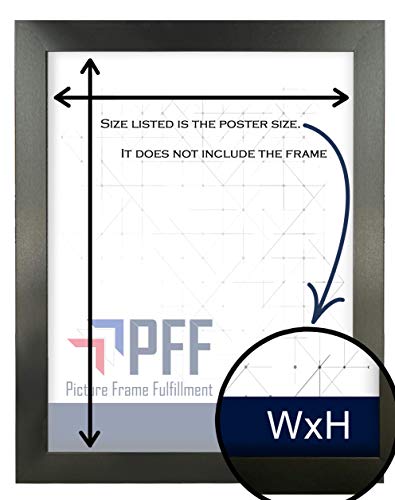 13"x29" Picture Frame | 1.25" Black MDF | Plexiglass and Hanging Hardware Included