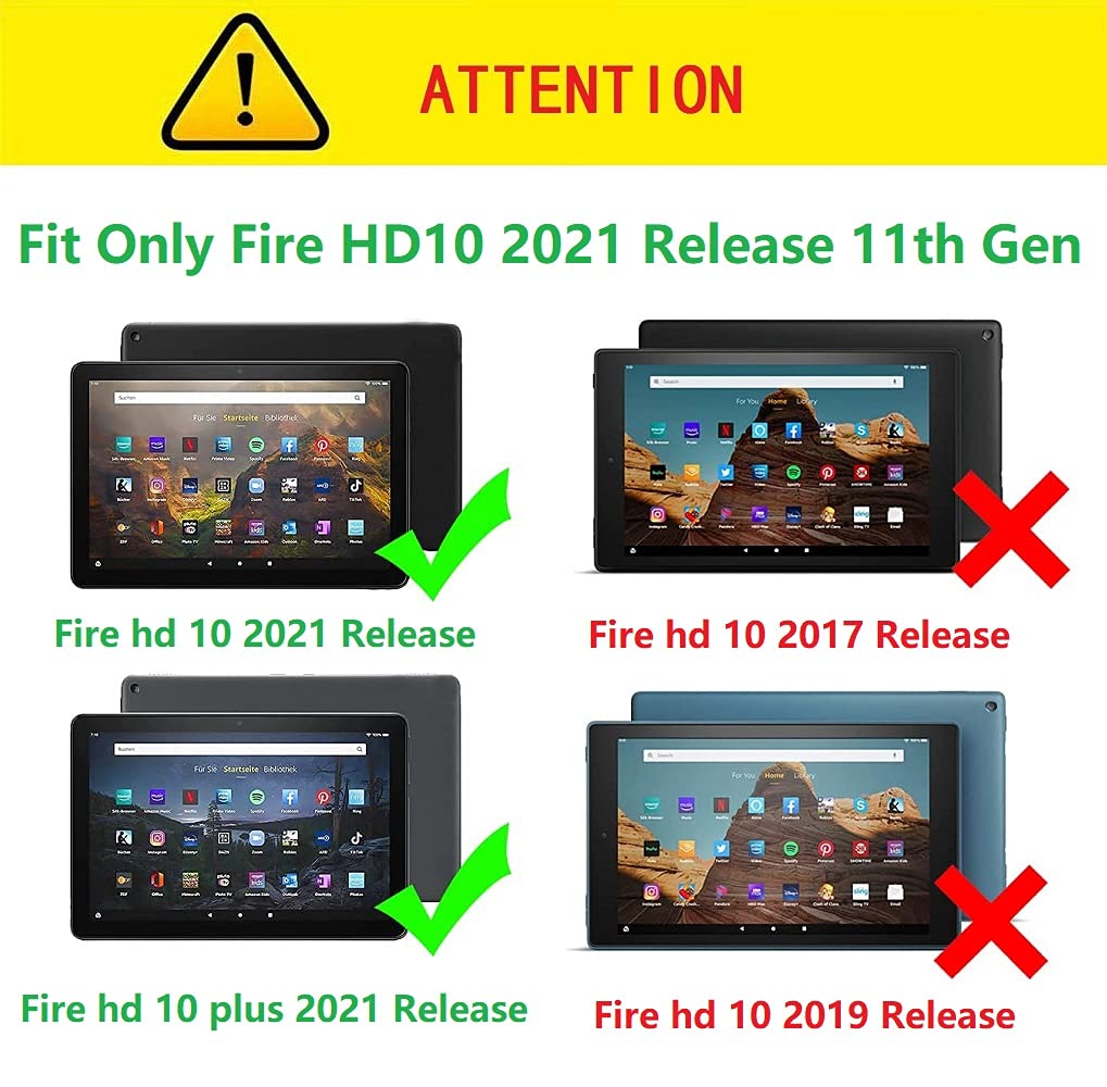 MaoMini for Kindle Fire HD 10 Case/HD 10 Plus Tablet Case 11th Generation 2021 Release,Kickstand Heavy Duty Armor Defender Cover [NOT fit New 2023 Release 13th Gen] (Blue)