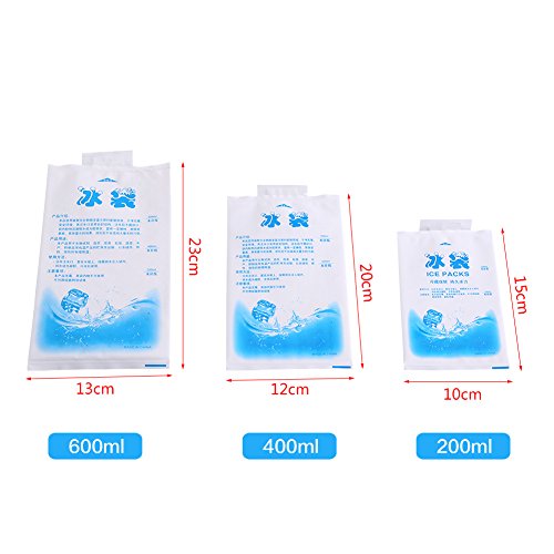 10pcs Food Ice Pack Leakproof Gel Pack Refrigerant Freezer Cold Pack Cooling Bags for Lunch Box(200ml)