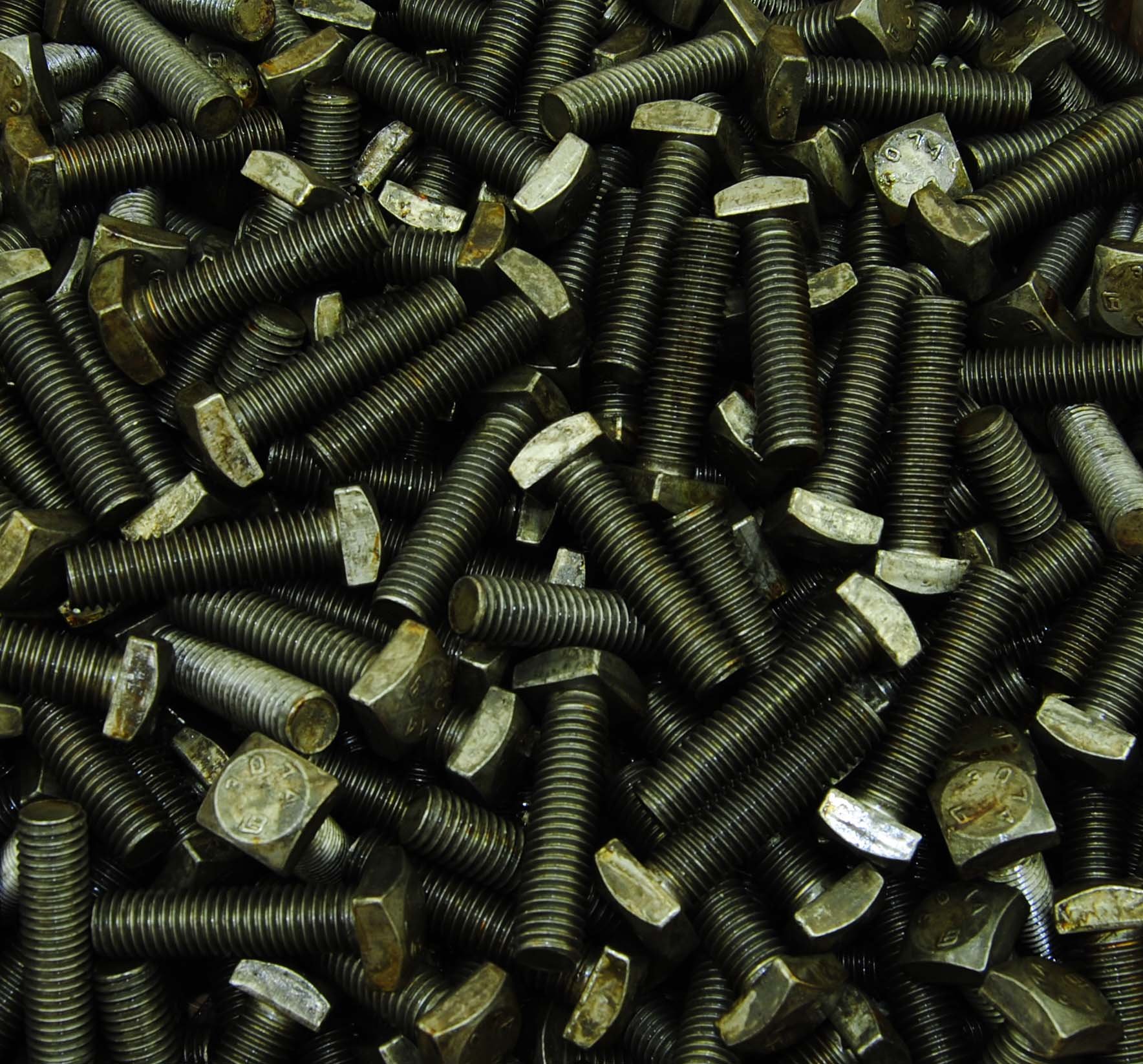(50) Square Head 1/2-13 x 2 Bolts Unplated A307 3/4" Sq
