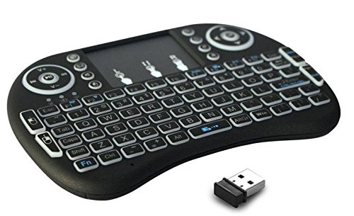 (Upgraded)Rii 2.4GHz Mini Wireless Keyboard with Touchpad,QWERTY,LED Backlit,Portable Keyboard for laptop/PC/Tablets/Windows/Mac/TV/Xbox/PS3/Raspberry Pi .(i8+ Black)