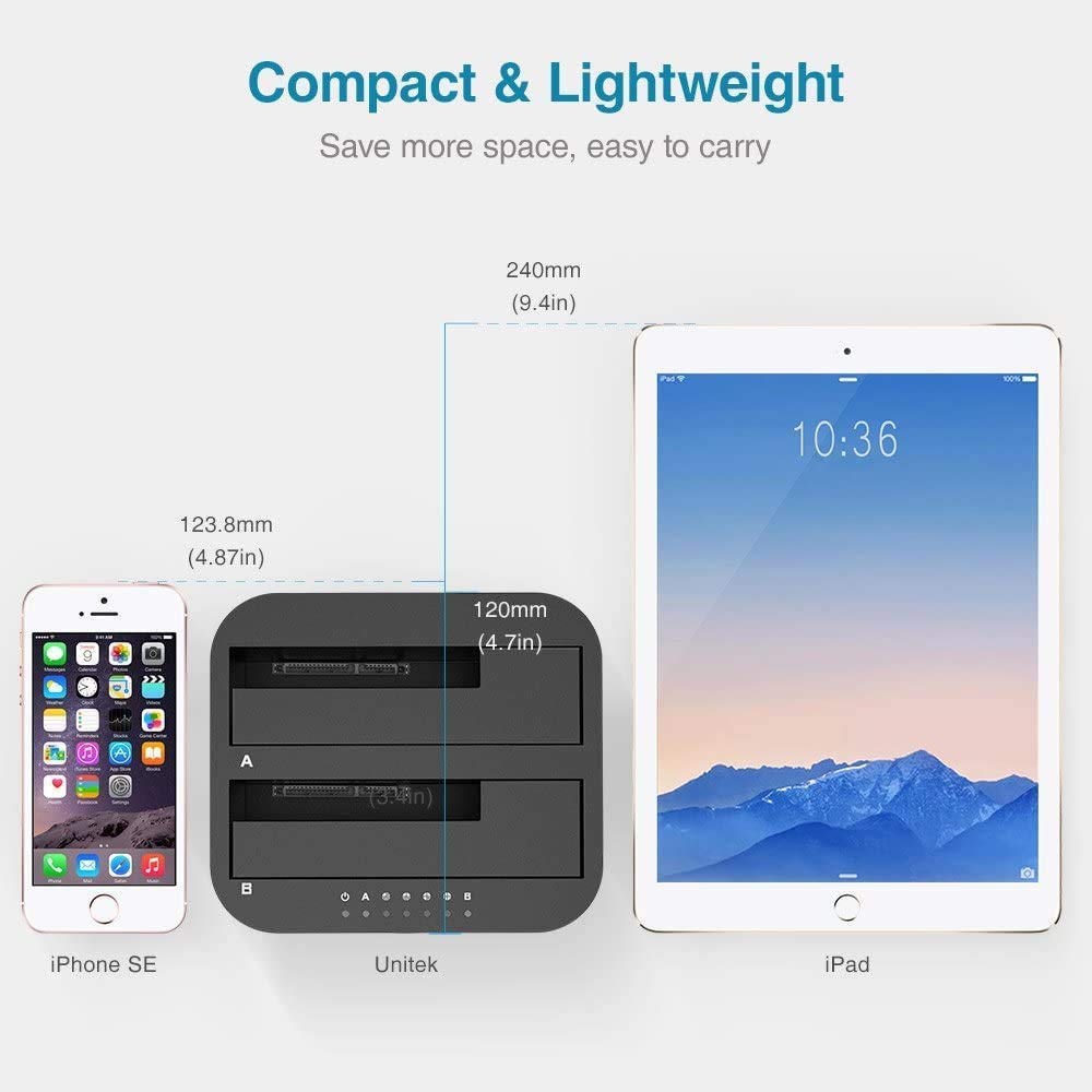 [Bundle] Unitek 4-Port USB 3.0 Hub Long Cable and Type-C Mini Hard Drive Docking Station