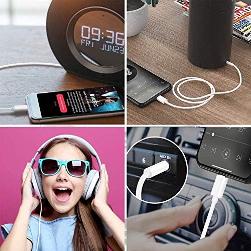 [Apple MFi Certified] iPhone AUX Cord for Car Stereo, Assrid 2 Pack Lightning to 3.5mm Audio Cable Compatible for iPhone 12/11/XS/XR/X/iPad/iPod to Speaker/Home Stereo/Headphone, Support iOS 14(White)