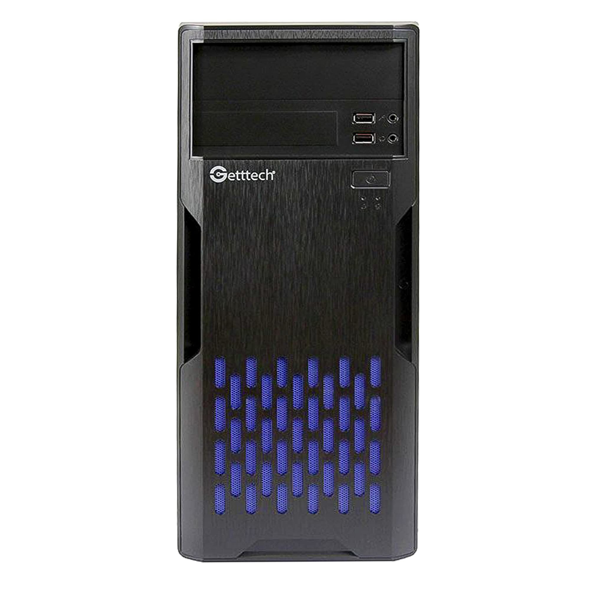 GETTTECH Mid Tower Computer ATX Case with 500W Power Supply Unit, 2 USB Ports, Complete Desktop PC Project Build Economic Kit, 7 Expansion Slots, mATX FCC/ROHS/CE/NOM Certified Black GG-1801