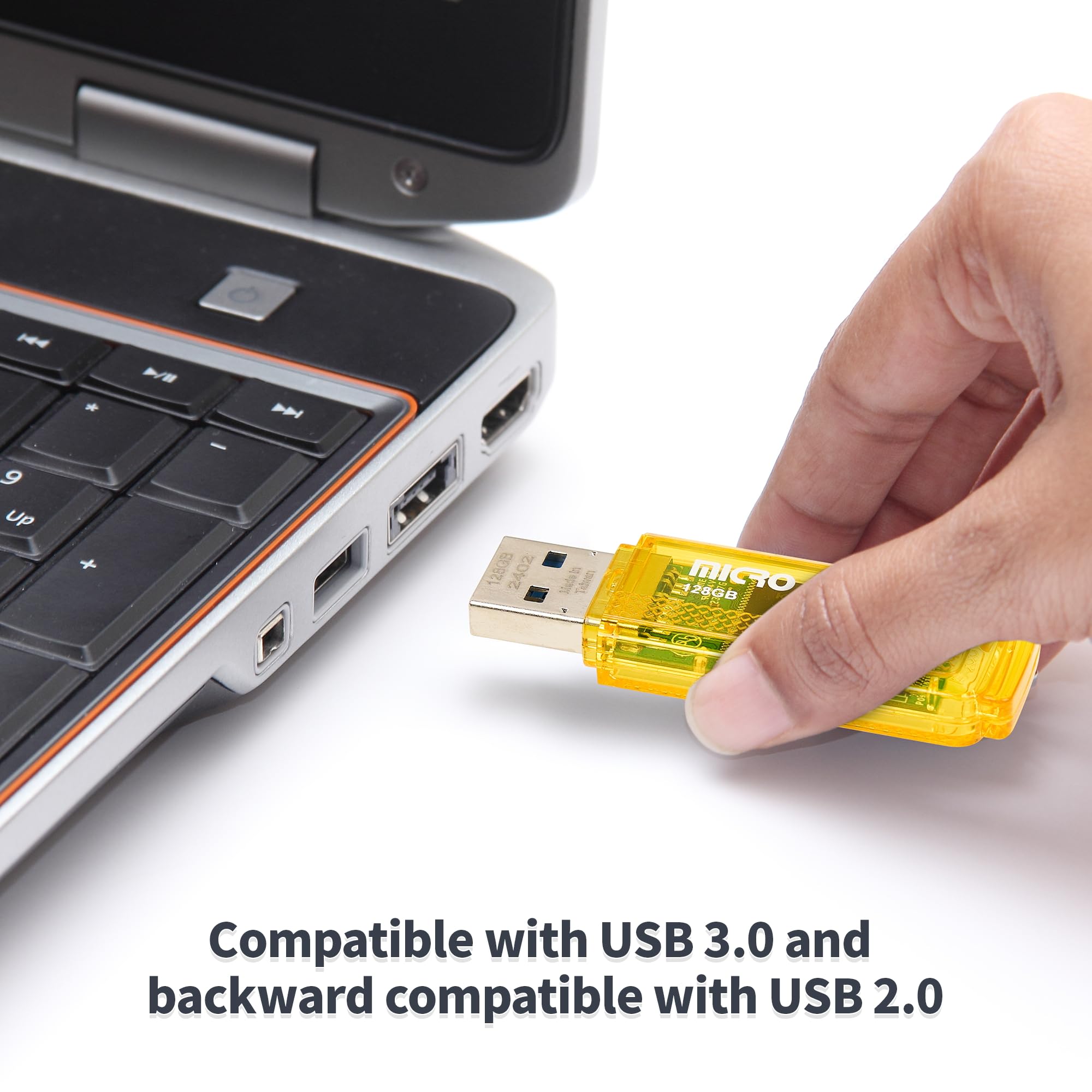 INLAND Micro Center SuperSpeed 2 Pack 128GB USB 3.0 Flash Drive Gum Size Memory Stick Thumb Drive Data Storage Jump Drive (128G-2 Pack)